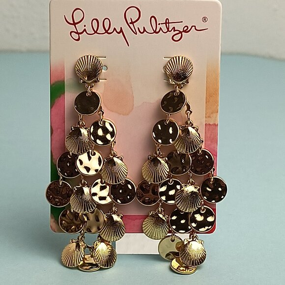 Lilly Pulitzer | Jewelry | Lilly Pulitzer Statement Drop Shell Hammered ...